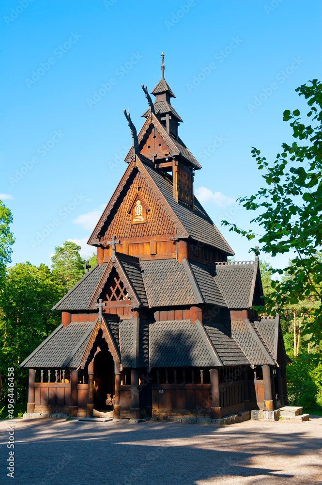 OSLO, NORWAY - AUGUST 29, 2016: The Stave Church from Gol in Norwegian ...