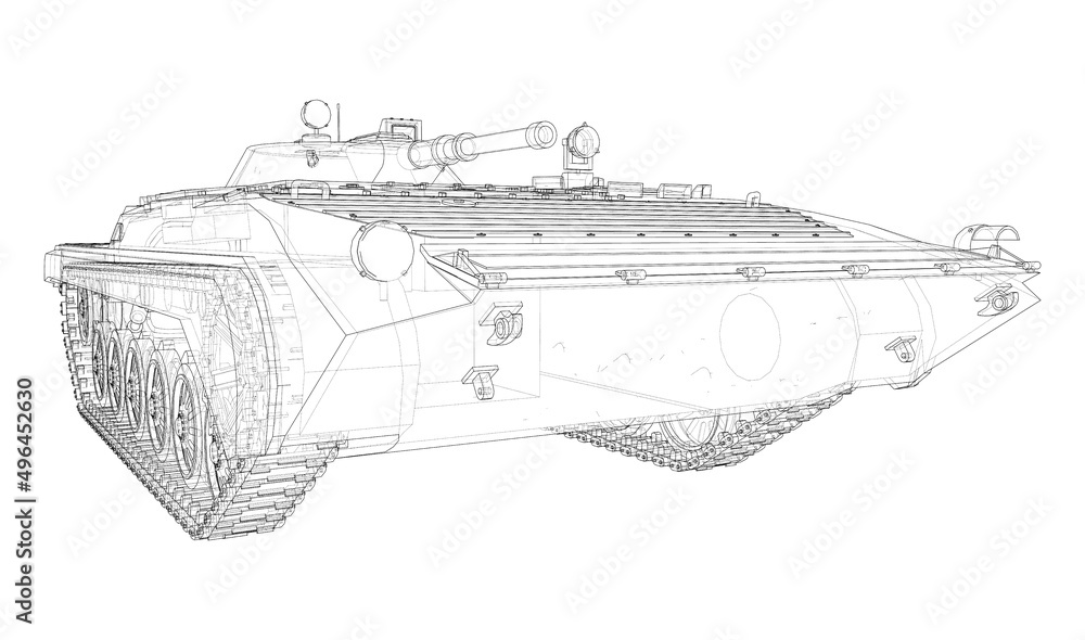 Infantry fighting vehicle. Vector Stock Vector | Adobe Stock