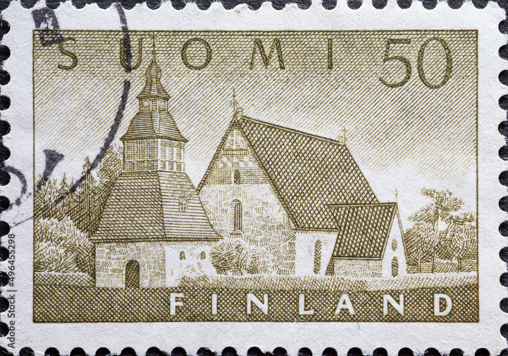 Finland - circa 1956: a postage stamp from Finland , showing the Lammi ...