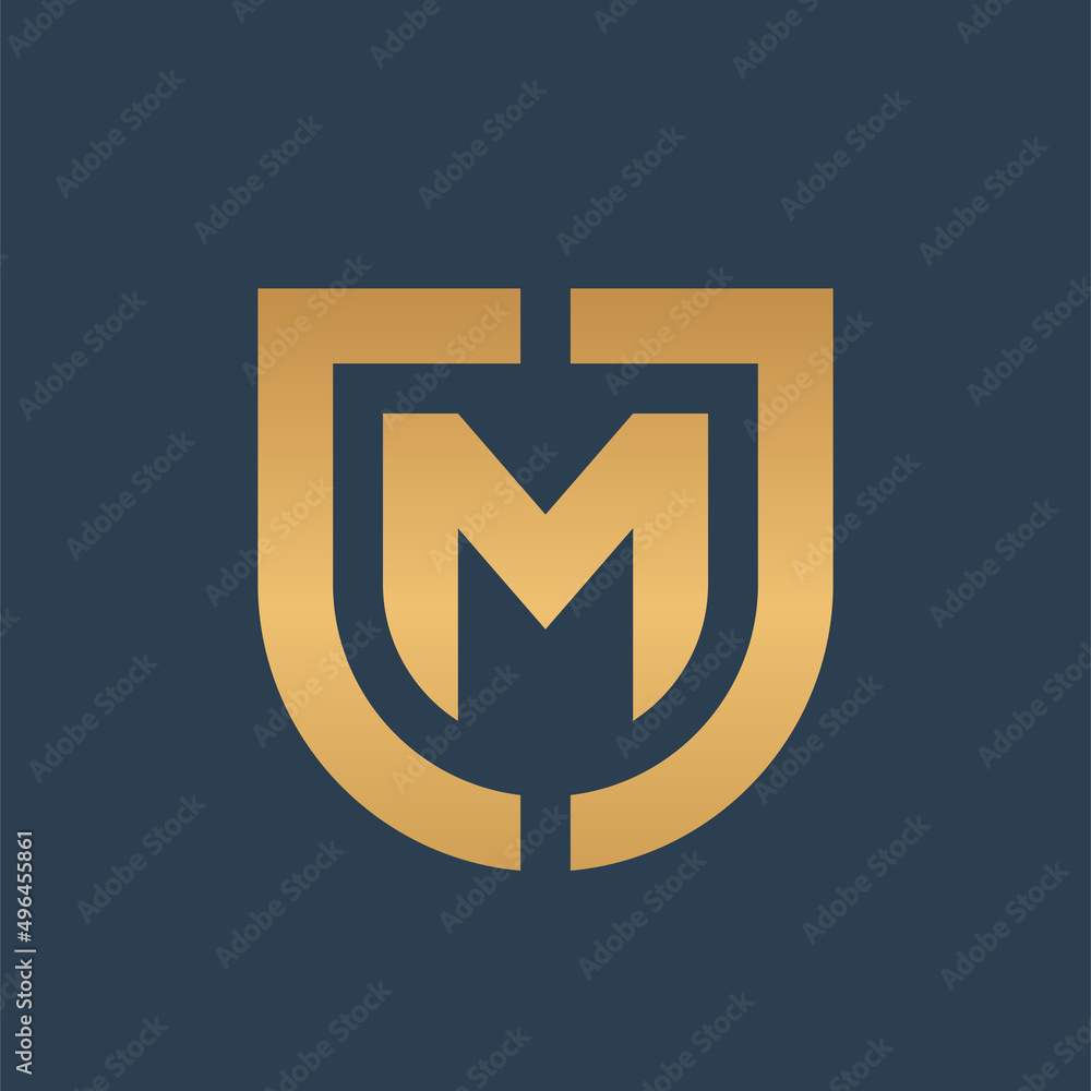 Letter M shield logo design, security protection symbol Stock Vector ...