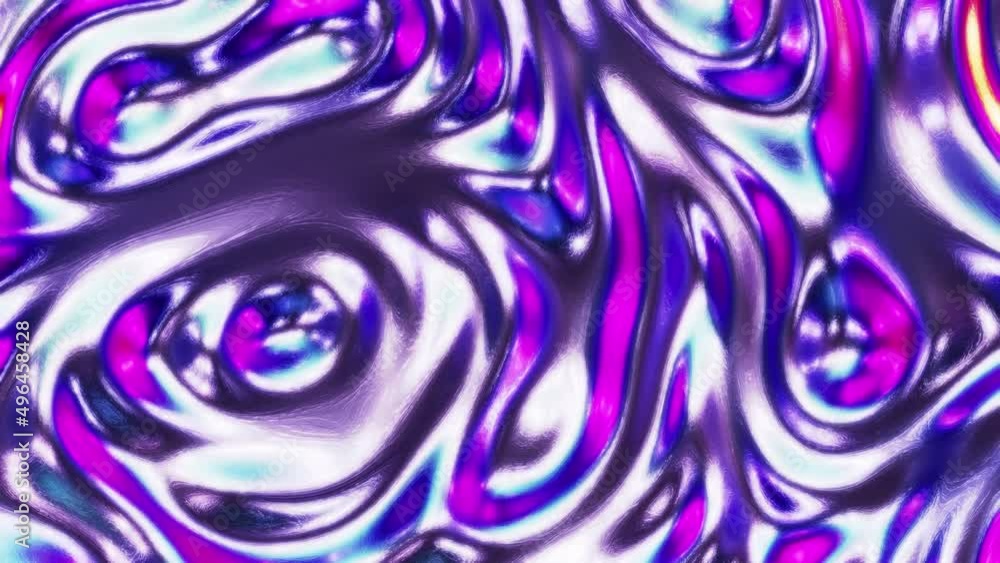 Realistic looping 3D animation of the abstract melting and morphing ...