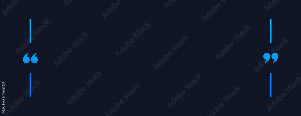Quote Banner Template. Blank Quote Frame on Dark Background. Border ...