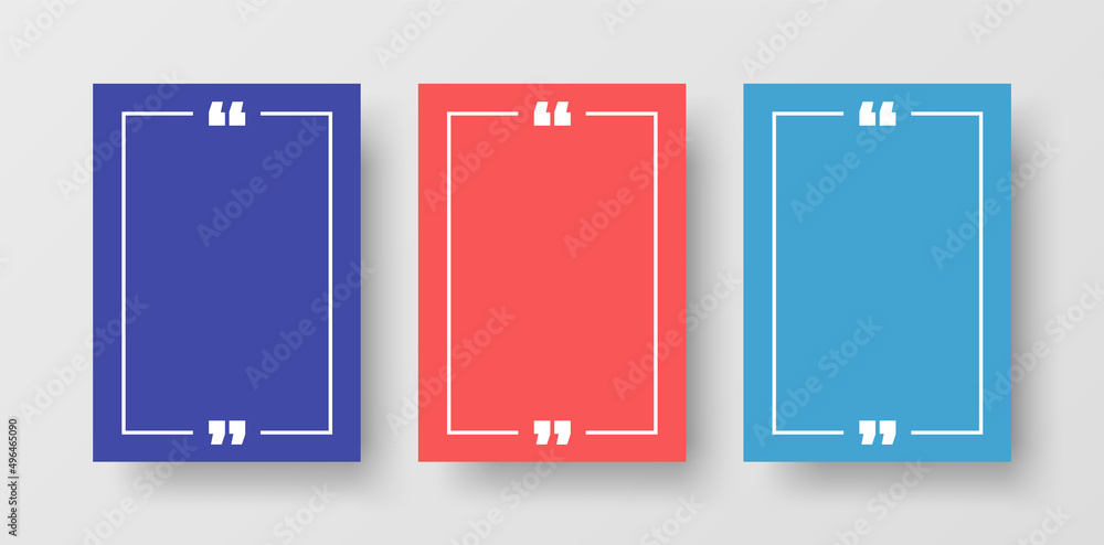 Quotes Frame Template Set. Collection of Blank Quote Borders with ...