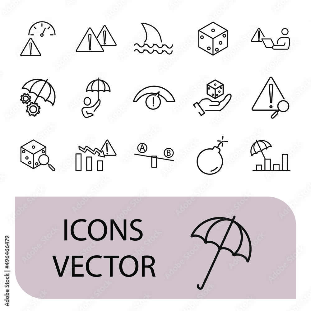 Risk Management icons set . Risk Management pack symbol vector elements ...