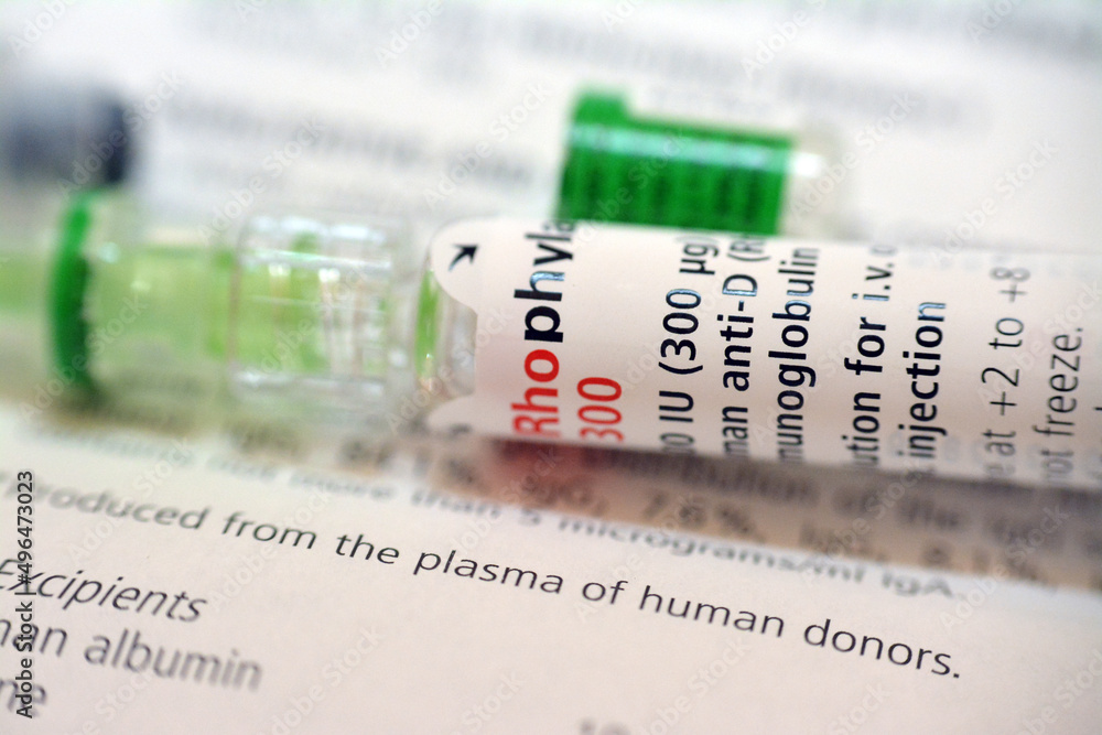 Cairo, Egypt, January 28 2022: Human anti-D (Rh) immunoglobulin ...