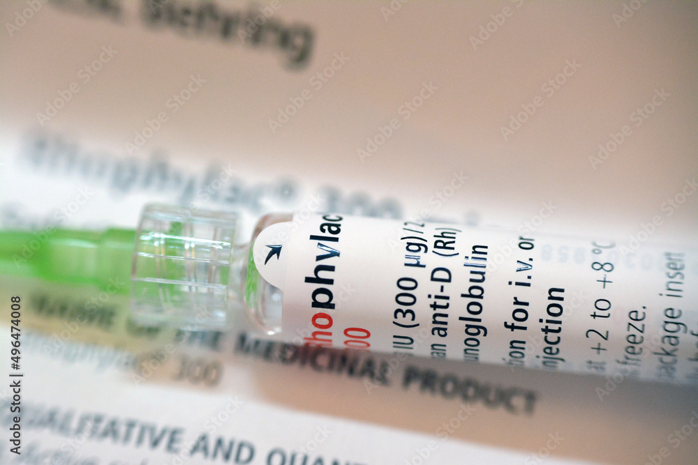 Cairo, Egypt, January 28 2022: Human anti-D (Rh) immunoglobulin ...