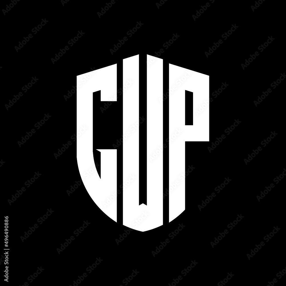 GWP letter logo design. GWP modern letter logo with black background ...