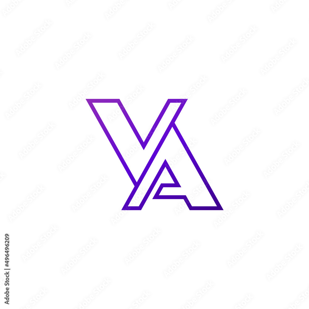 VA letters logo on white, monogram outline design Stock Vector | Adobe ...