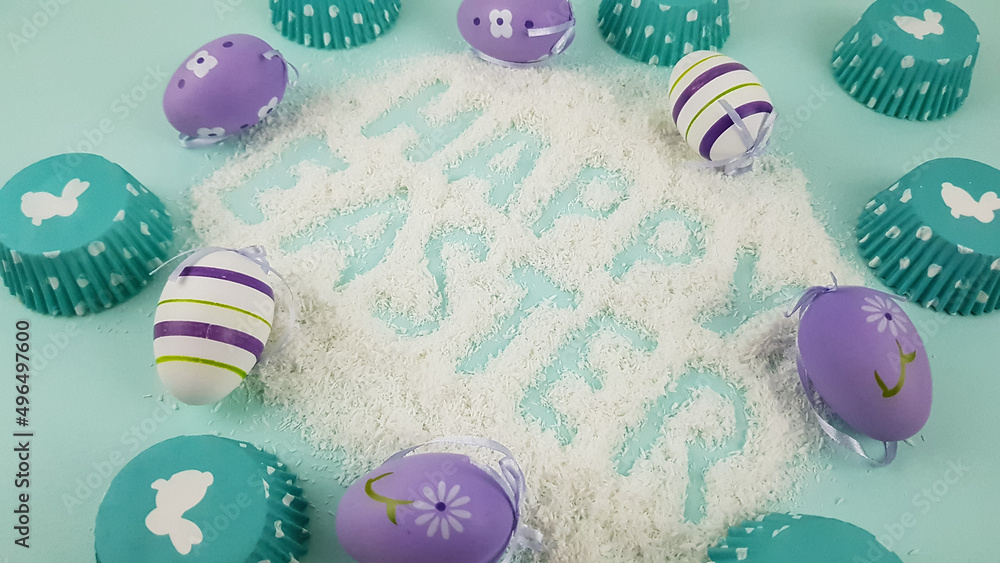 happy Easter is written on a light blue background. according to ...
