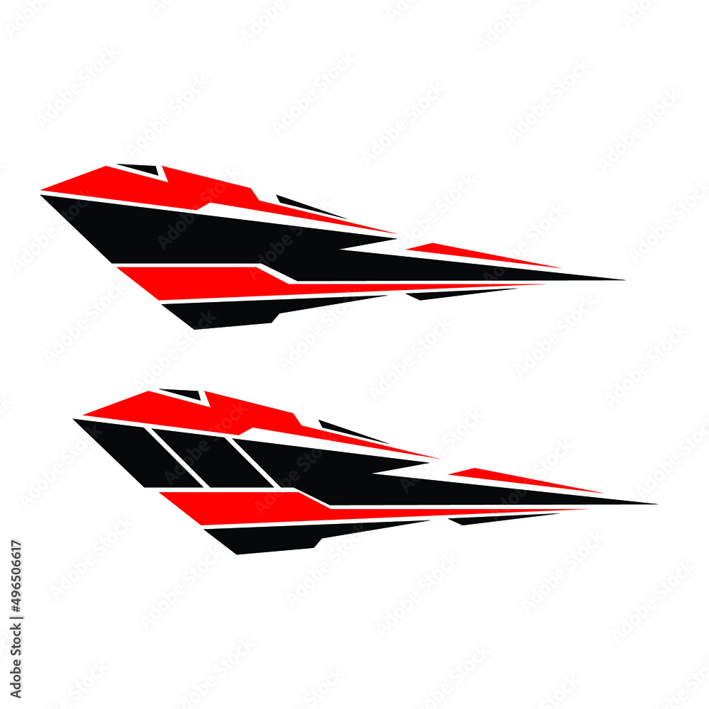 car body sticker vector car wrapping sticker template. car racing ...