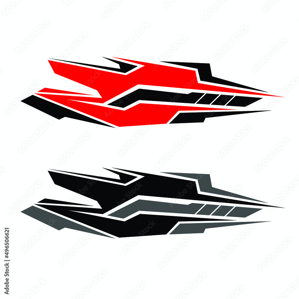 car body sticker vector car wrapping sticker template. car racing ...