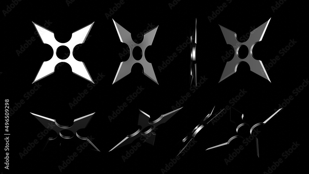 3D rendering illustration of shuriken ninja stars for web and print ... 3D rendering illustration of shuriken ninja stars for web and print ...