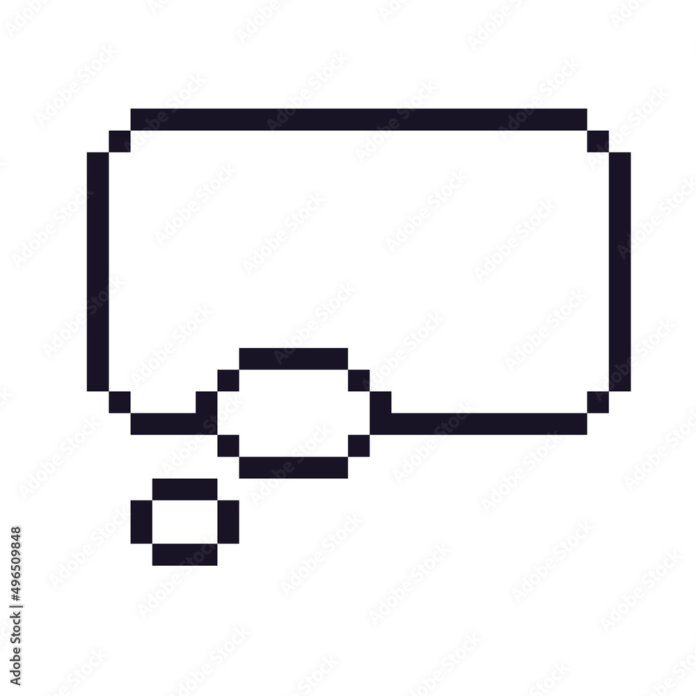 Pixel illustration of a thinking bubble Stock Illustration | Adobe Stock