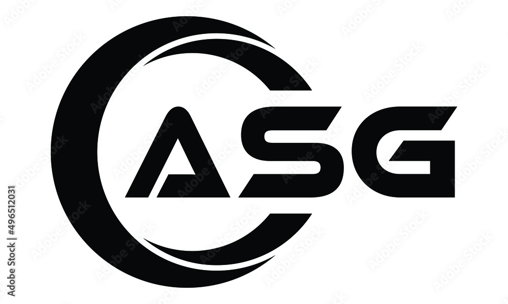 ASG swoosh logo design vector template | monogram logo | abstract logo ...