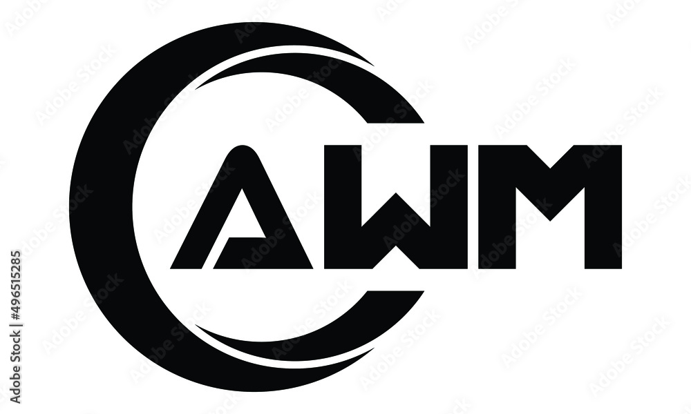 AWM swoosh logo design vector template | monogram logo | abstract logo ...