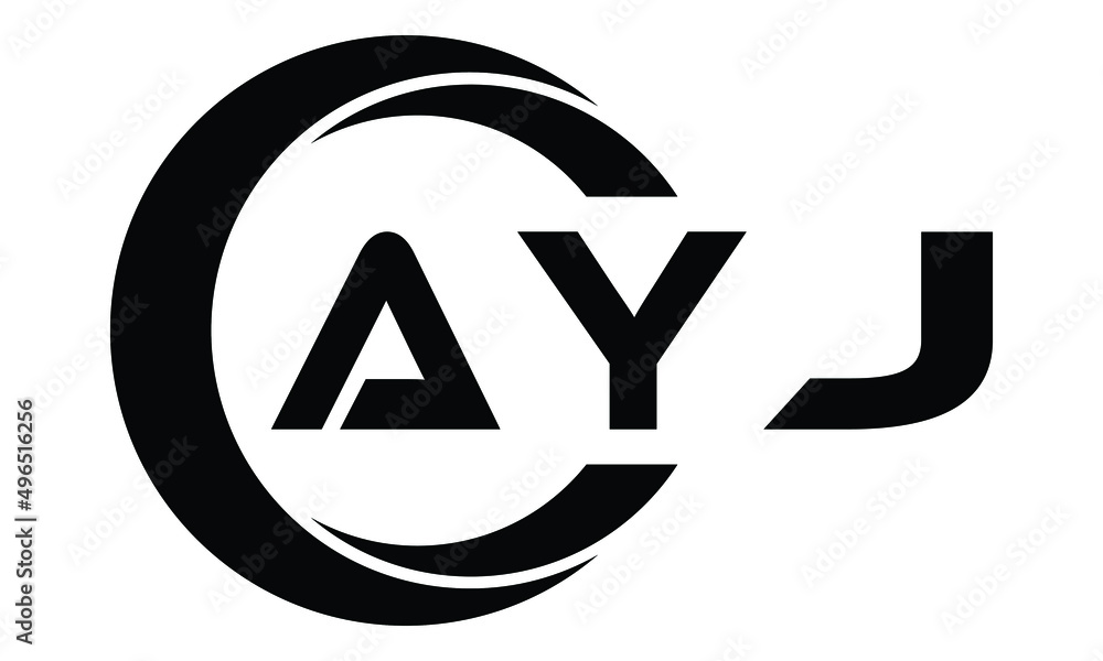 AYJ swoosh logo design vector template | monogram logo | abstract logo ...