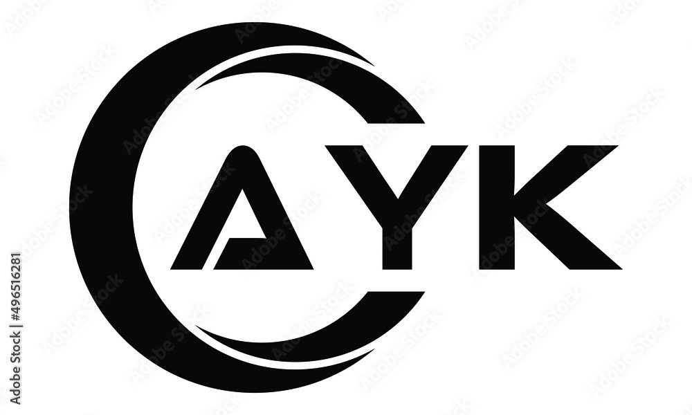 AYK swoosh logo design vector template | monogram logo | abstract logo ...