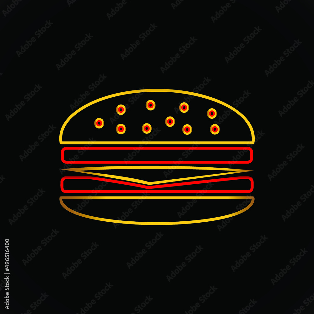 burger, creative burger logo design in illustrator Stock Vector | Adobe ...