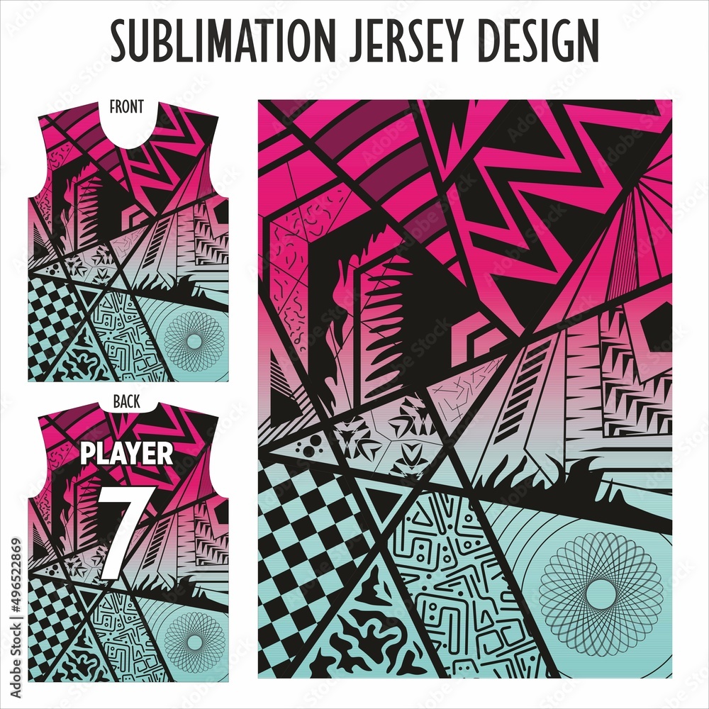 Abstract chaotic geometric background. Desing for jersey. Sublimation ...
