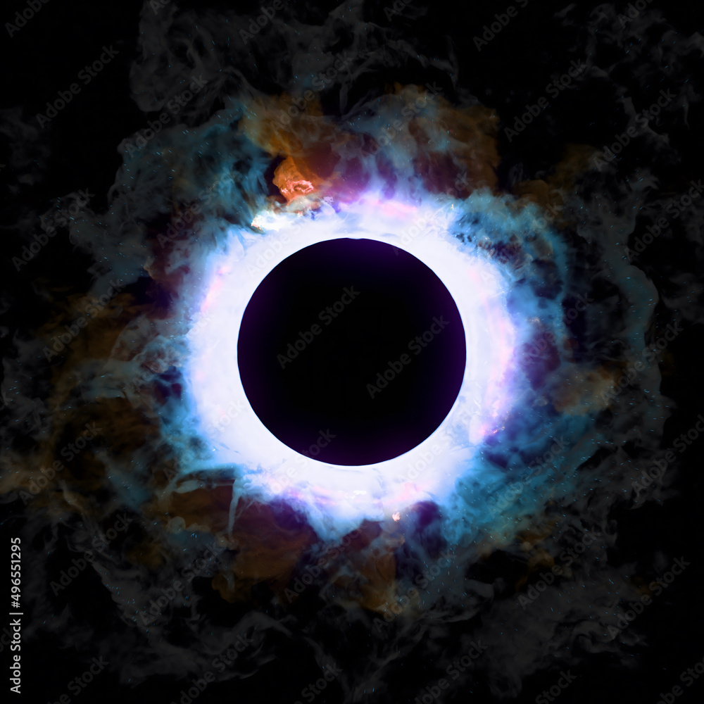 Fantasy magical flames and smoke ring. Ring of colorful smoke, portal ...