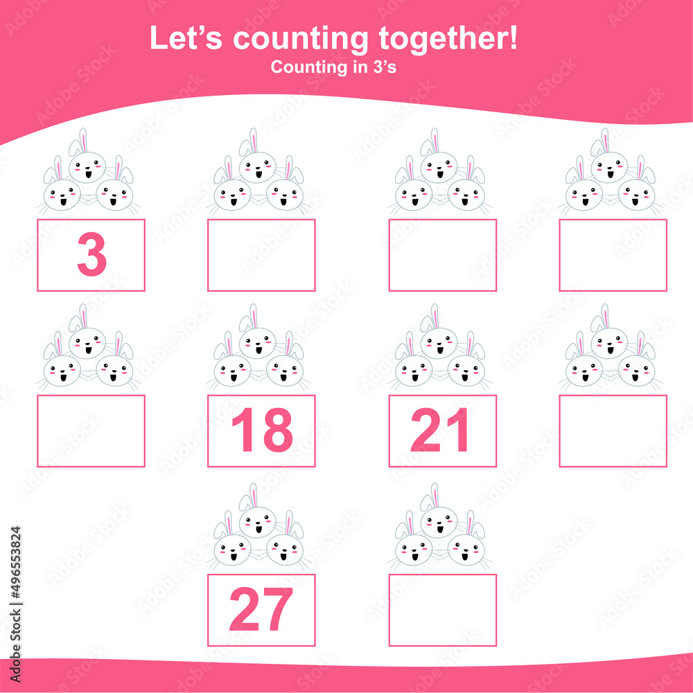 Counting the easter bunny for Preschool Children. Counting multiples of ...