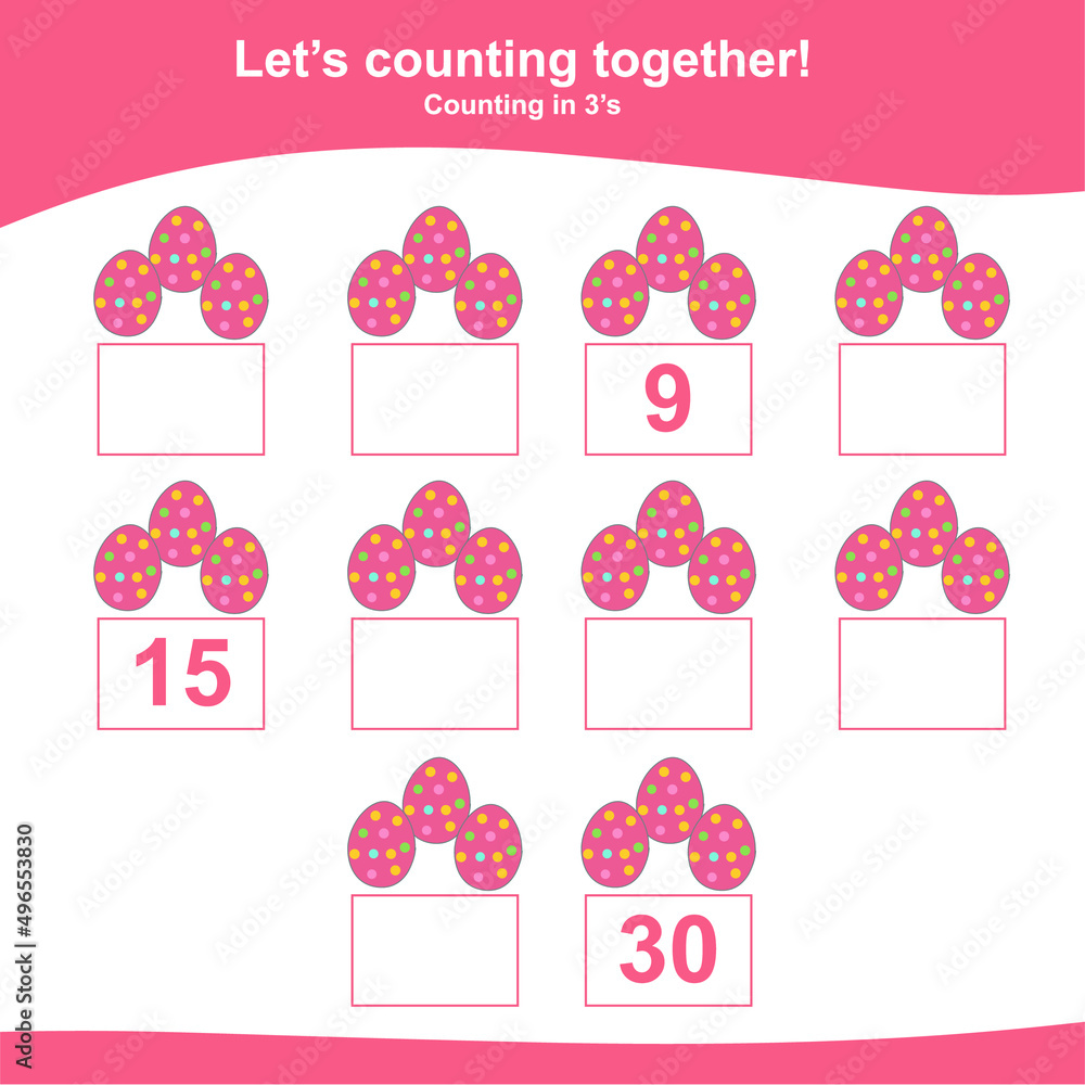 Counting the easter egss for Preschool Children. Counting multiples of ...
