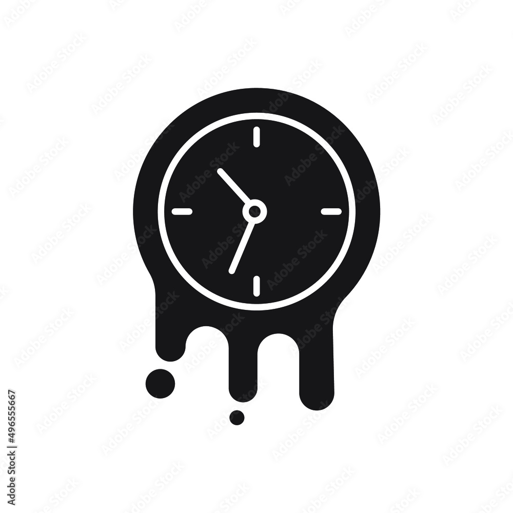 Melting clock icons symbol vector elements for infographic web Stock ...