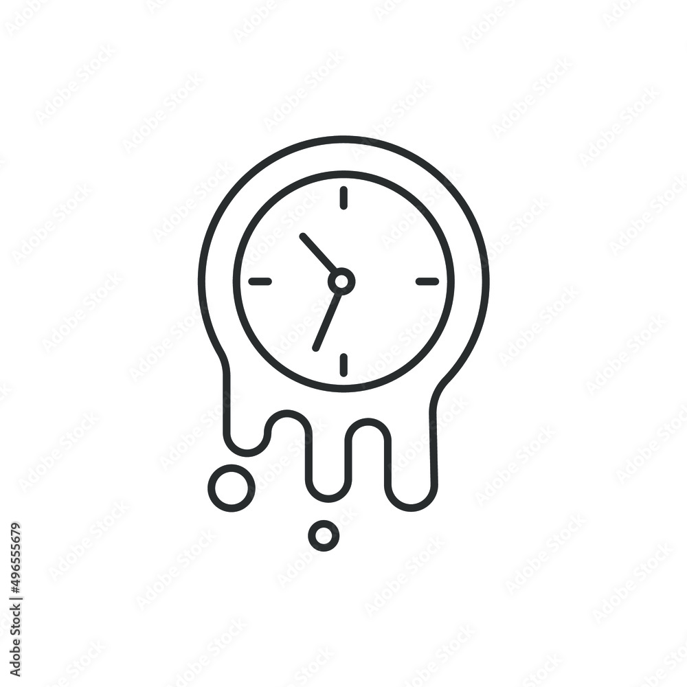 Melting clock icons symbol vector elements for infographic web Stock ...