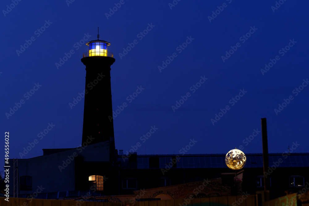 the cologne helios lighthouse shines in the colors of ukraine as an ...