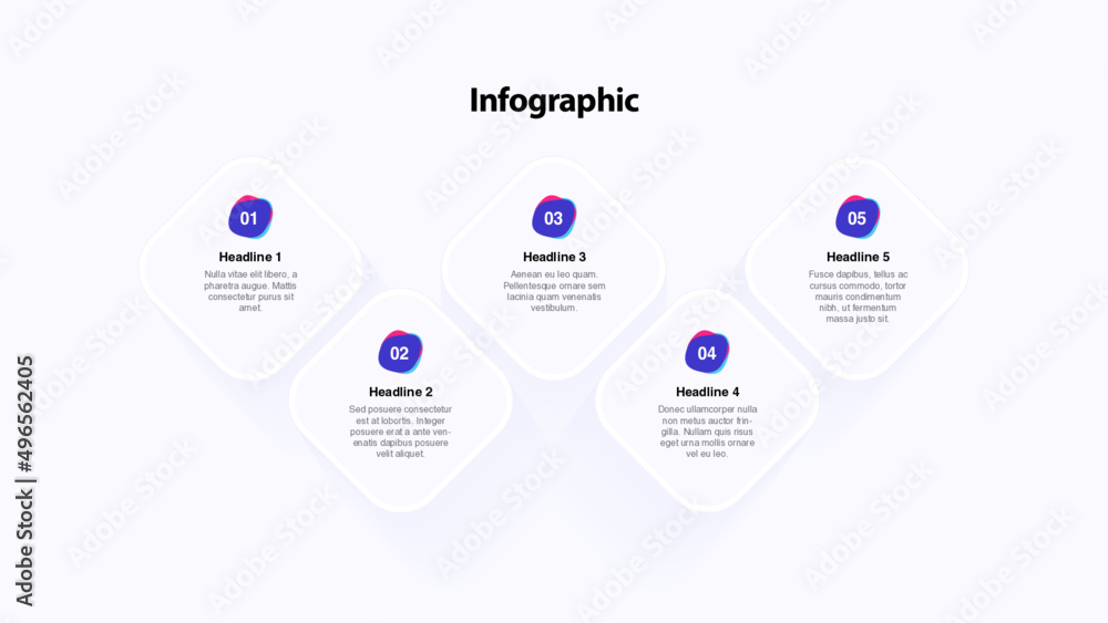 5 steps, services, features infographic with minimalist and modern ...