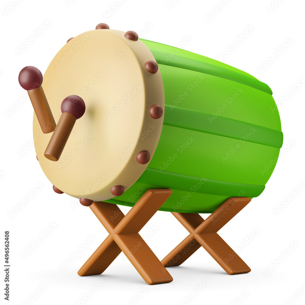 bedug drum traditional prayer call instrument in south east asia 3d ...
