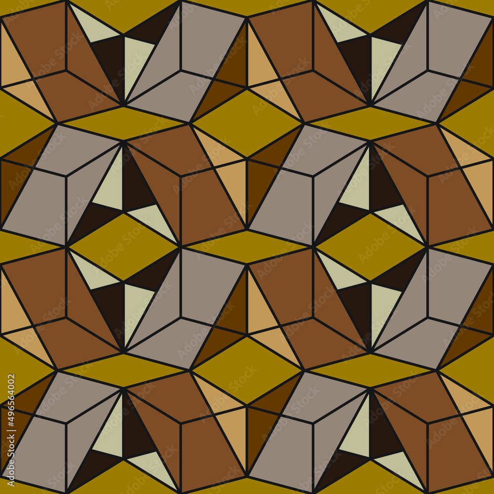 3d effect abstract cube shapes appearing to be connected in stepped ...