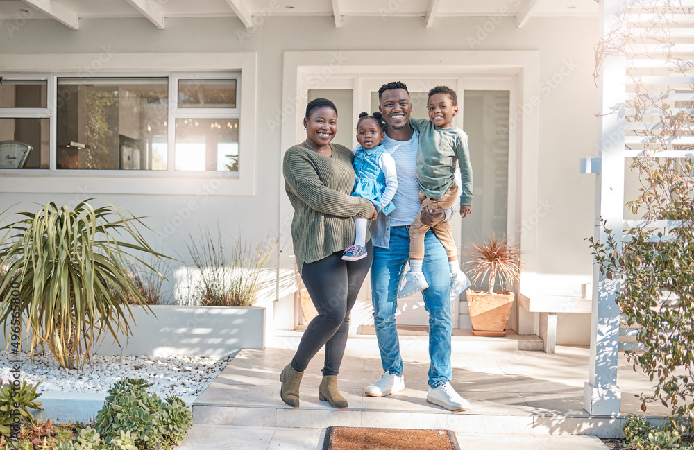 Our lives are blessed with so much love. Portrait of a happy family ...