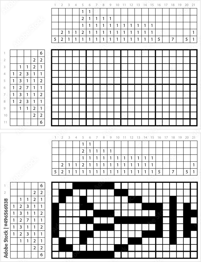 Bulb Icon Nonogram Pixel Art M_2203001 Stock Vector | Adobe Stock
