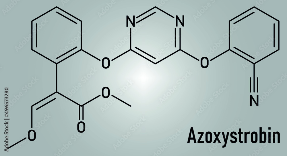 Photo & Art Print Azoxystrobin fungicide molecule. Skeletal formula ...