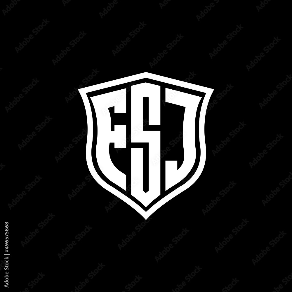 FSJ letter logo design with black background in illustrator, vector ...