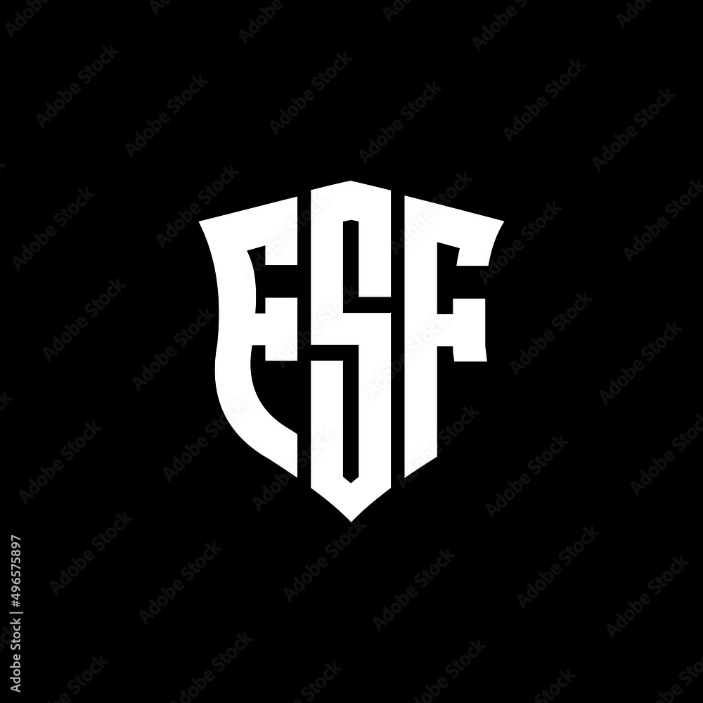 FSF letter logo design with black background in illustrator, vector ...