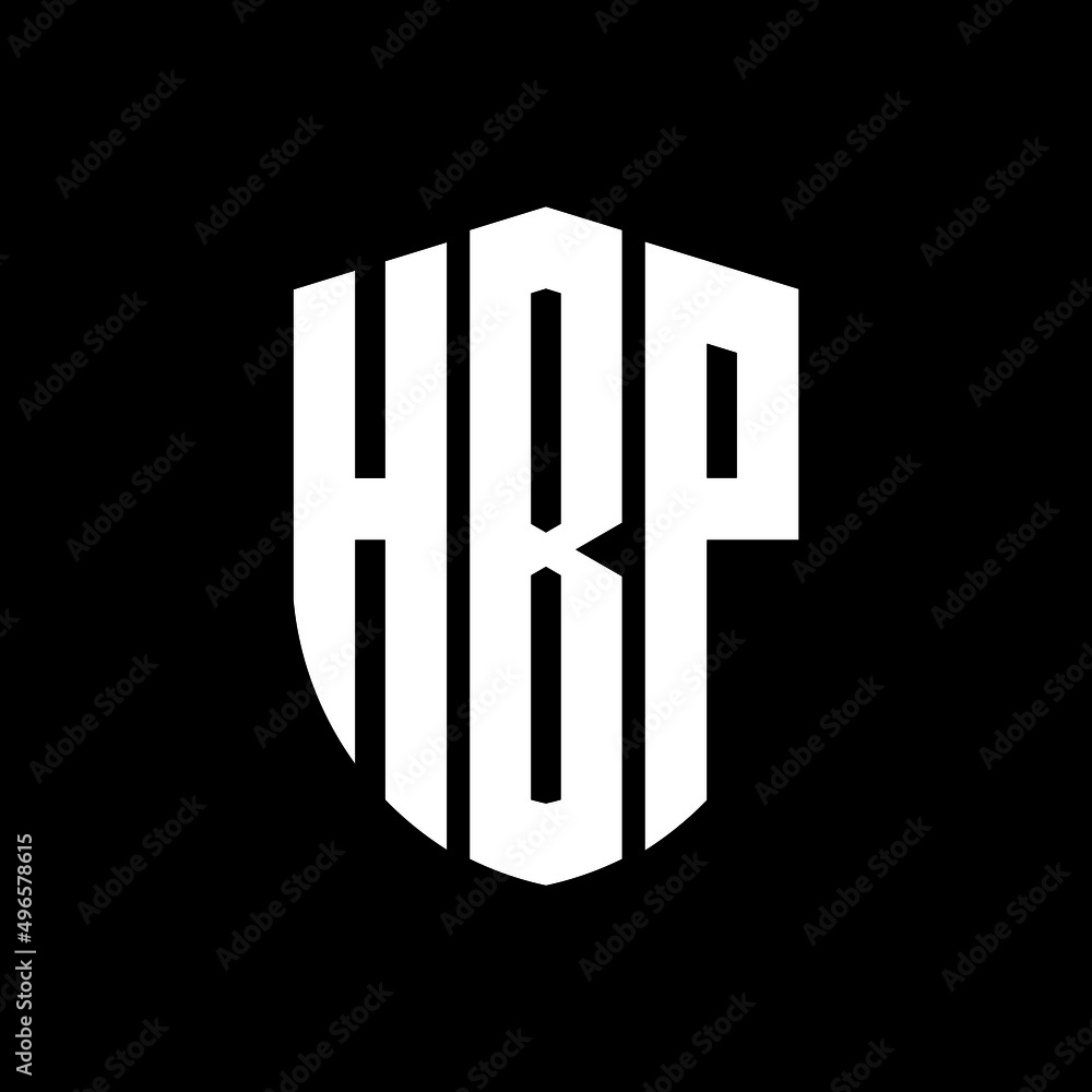 HBP letter logo design. HBP modern letter logo with black background ...