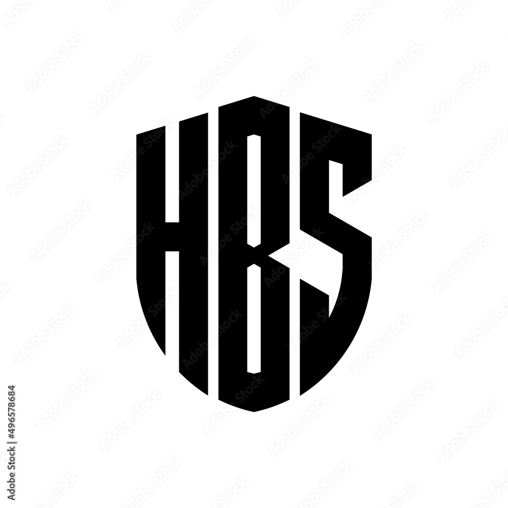 HBS letter logo design. HBS modern letter logo with black background ...