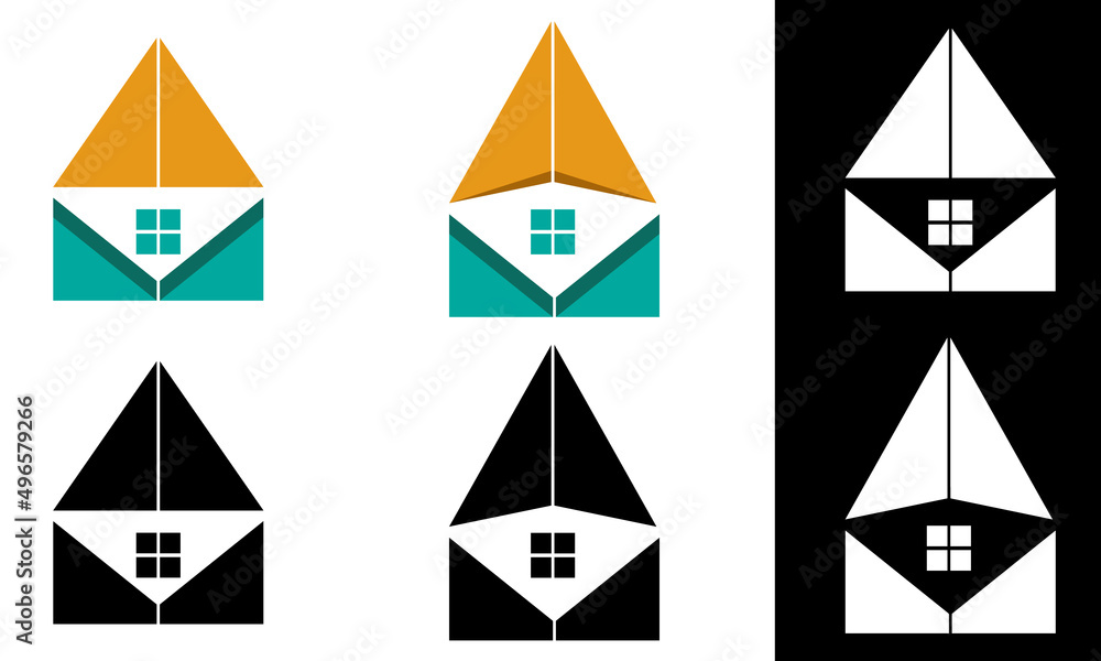Paper Home Colorful modern home vector icon. modern house icon ...