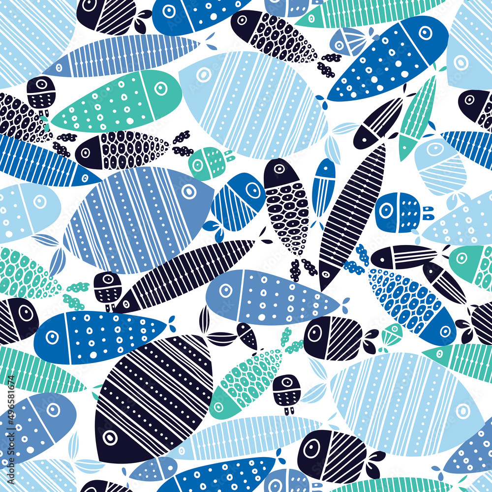 Cute fish. Kids background. Seamless pattern. Can be used in textile ...