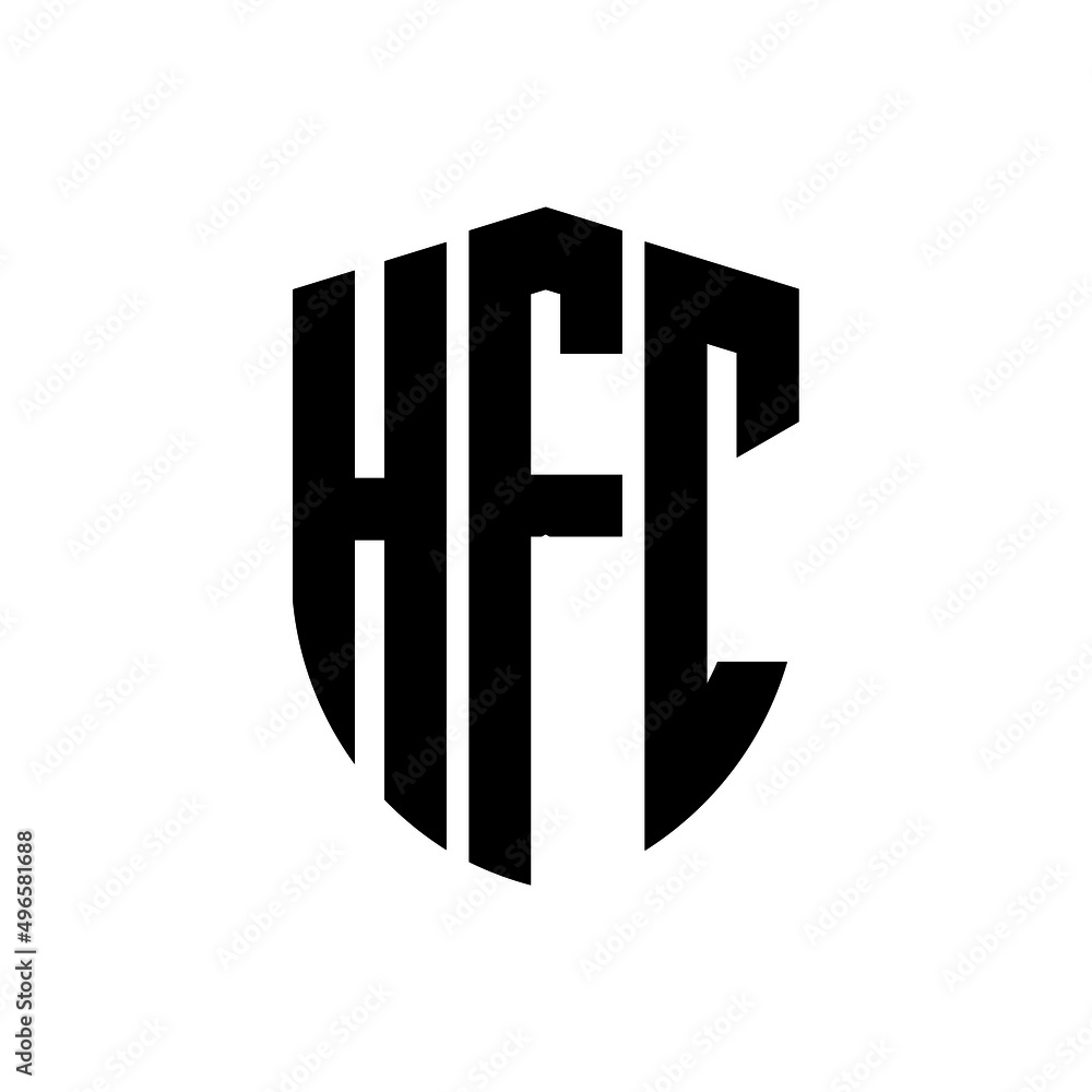 HFC letter logo design. HFC modern letter logo with black background ...