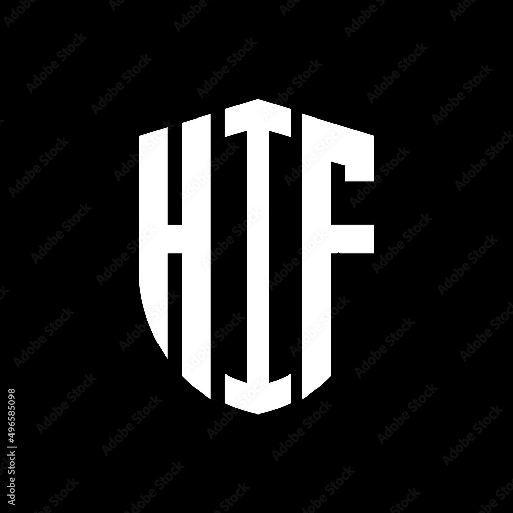 HIF letter logo design. HIF modern letter logo with black background ...