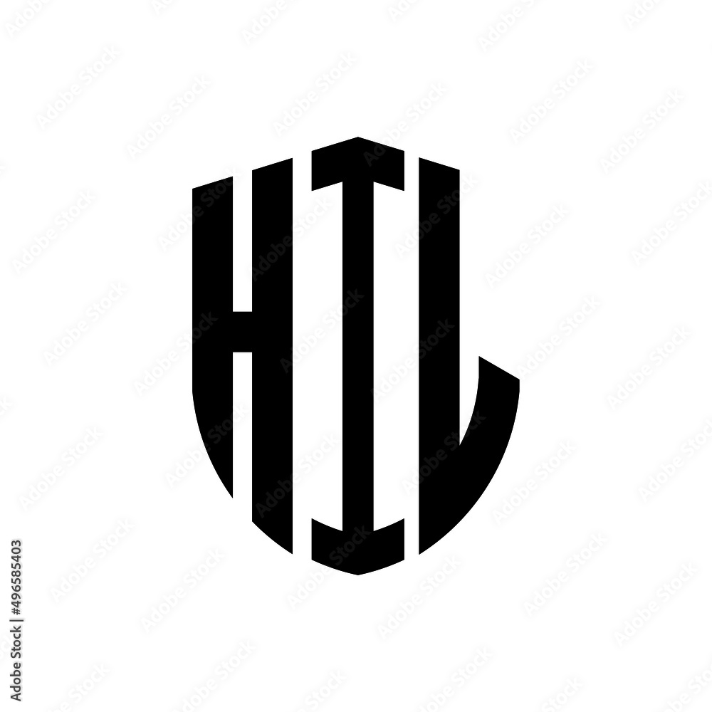 HIL letter logo design. HIL modern letter logo with black background ...