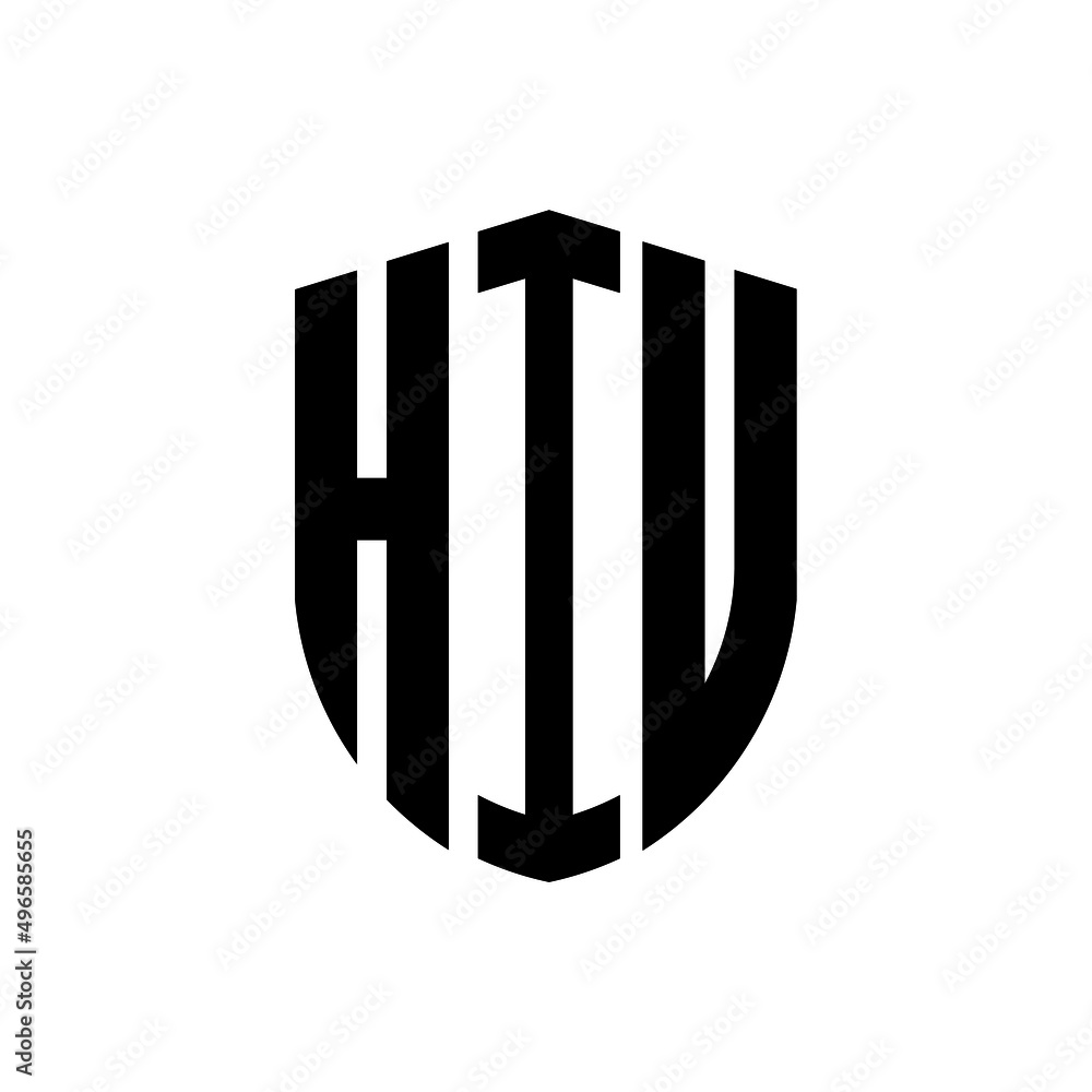 HIU letter logo design. HIU modern letter logo with black background ...