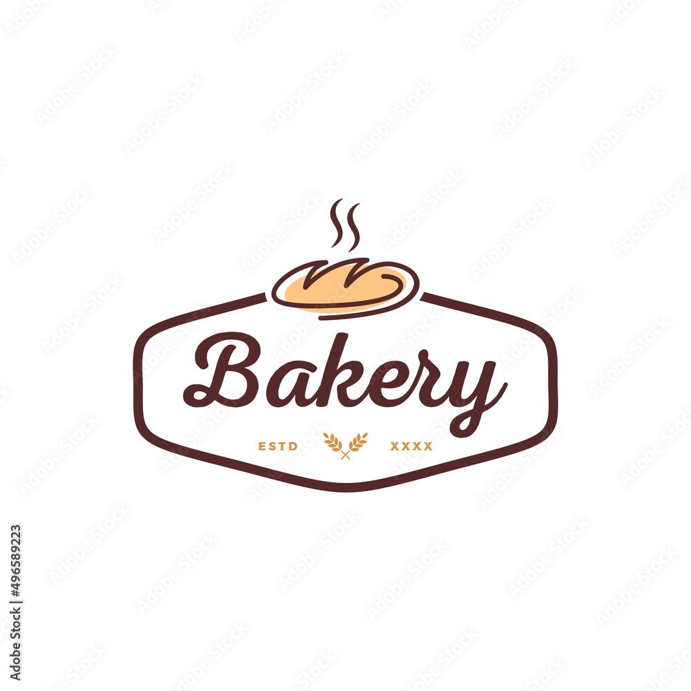 Bakery shop logo design vector illustration Stock Vector | Adobe Stock