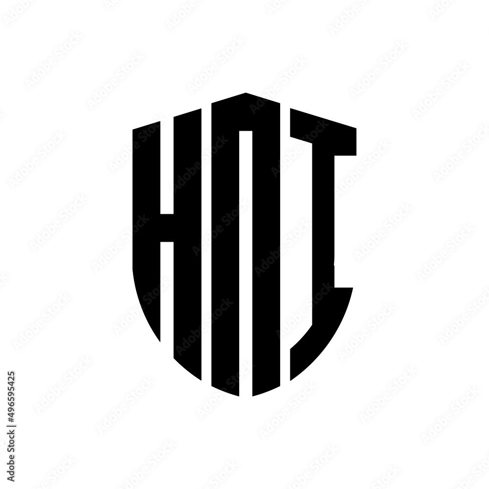 HNI letter logo design. HNI modern letter logo with black background ...