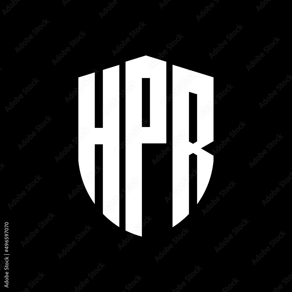 HPR letter logo design. HPR modern letter logo with black background ...