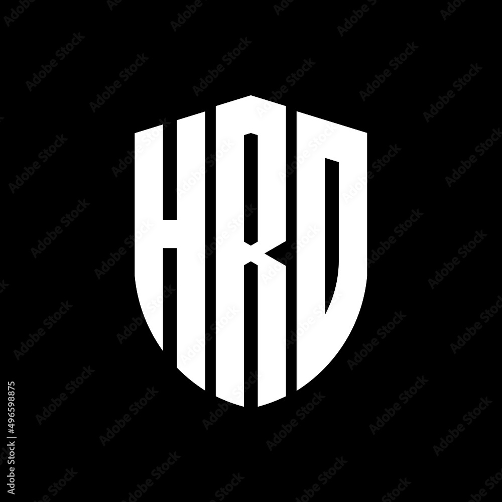 HRD letter logo design. HRD modern letter logo with black background ...