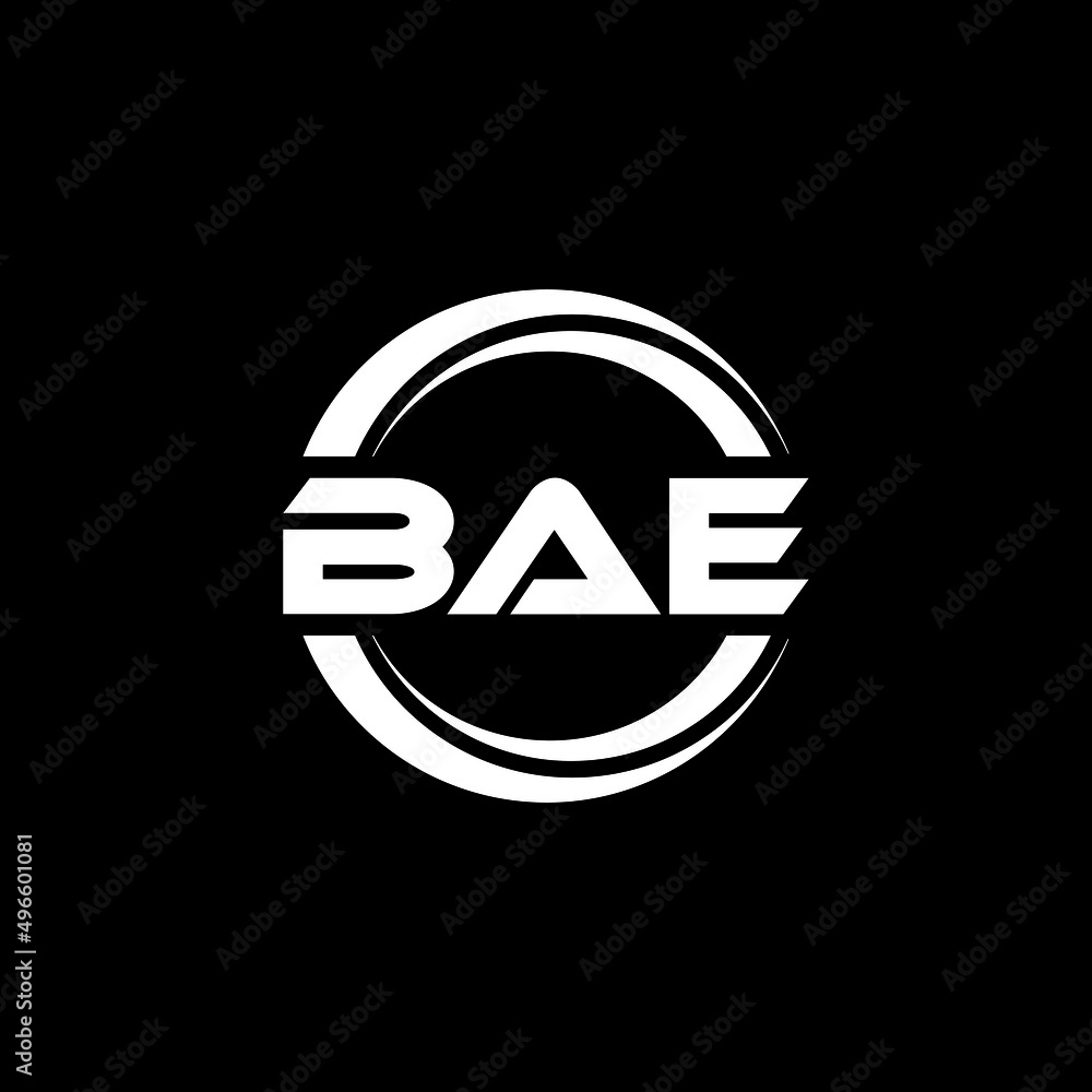 BAE letter logo design with black background in illustrator, vector ...